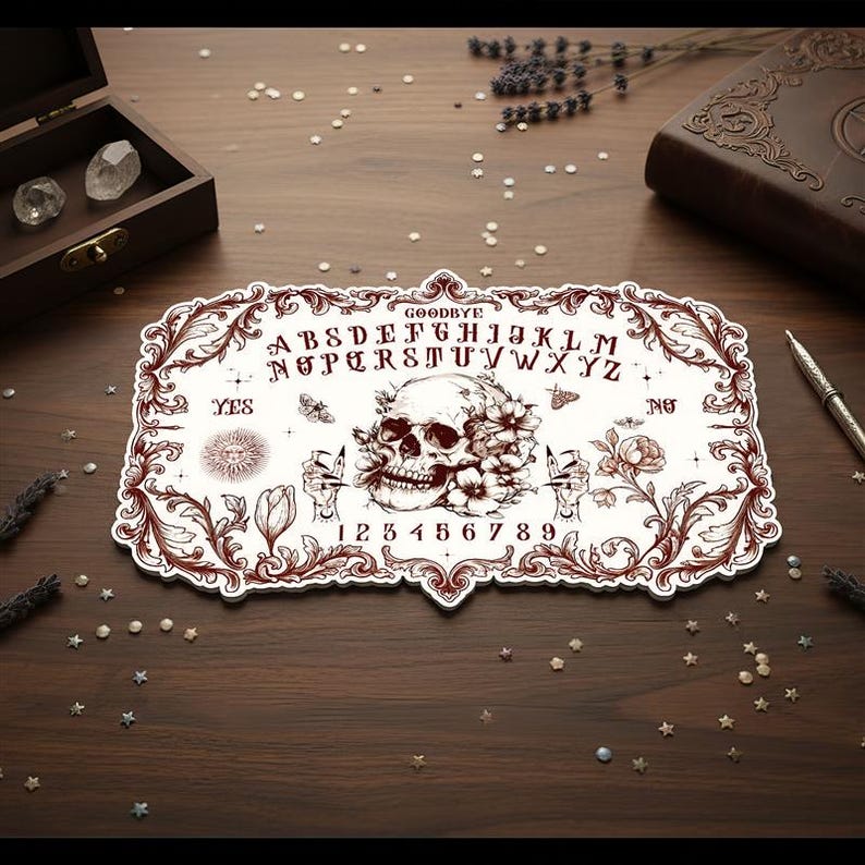 Wooden Gothic Ouija Board With Planchette, Witchcraft Decor - Etsy