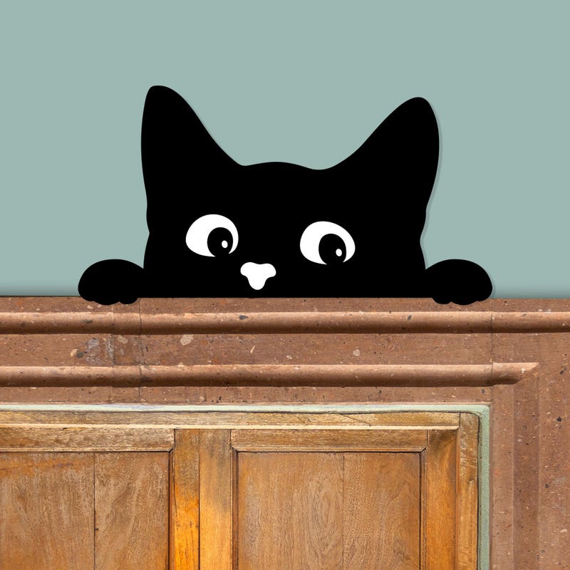 Cat Peeking Over - Etsy