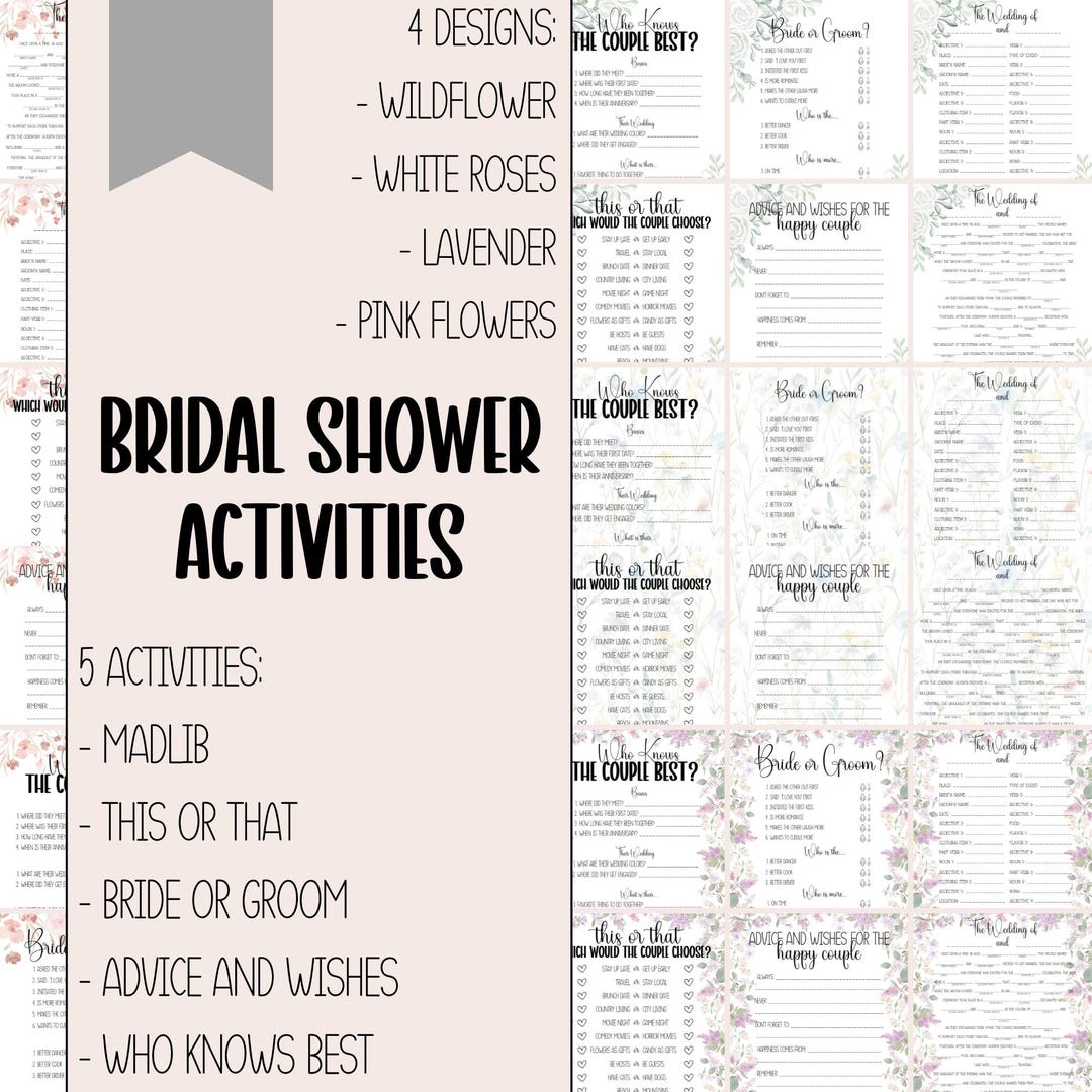Bridal Shower Activities - Etsy