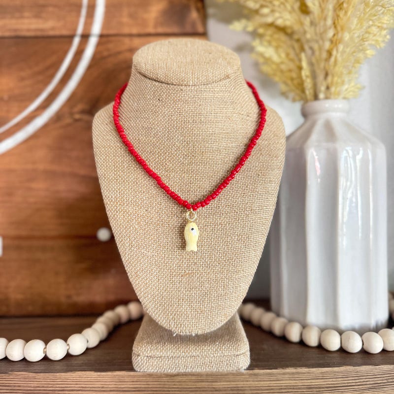 Fish Glass Charm Necklace - Etsy