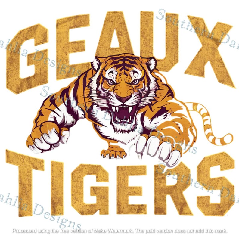 Geaux Tigers Lsu Football Tiger Sublimation Dtf Dtg Cricut Silhouette ...