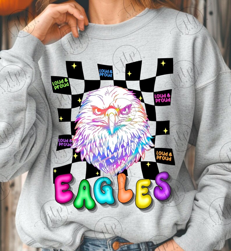 NEON Preppy Girly Eagles Mascot PNG, Team/mascot Design, Preppy School ...