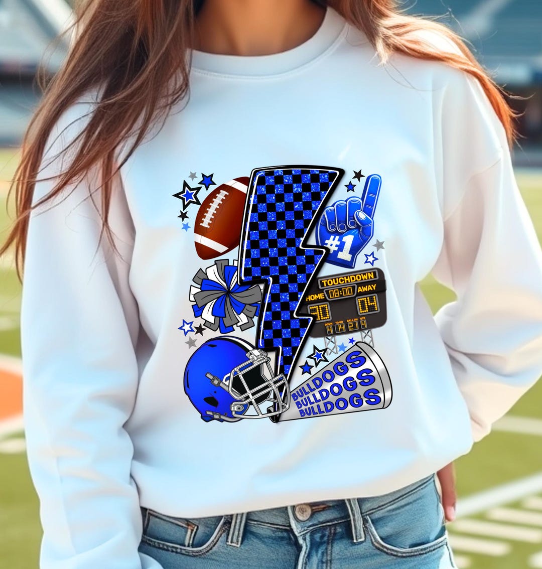 Bulldogs Football PNG: Gameday Lightning Bolt Design (digital File) - Etsy