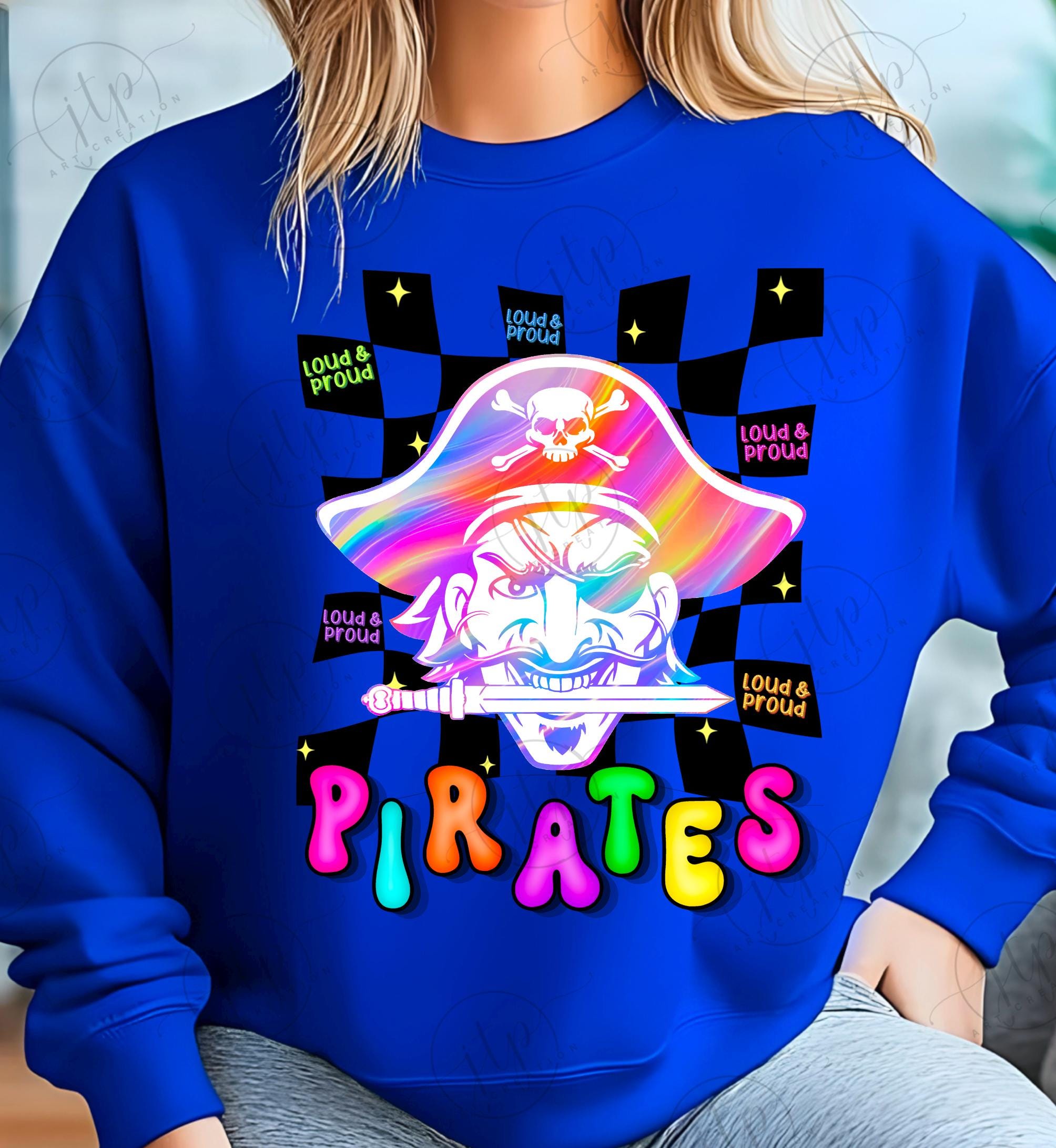 Neon Pirates Mascot PNG: Preppy School Spirit Design (digital Download ...