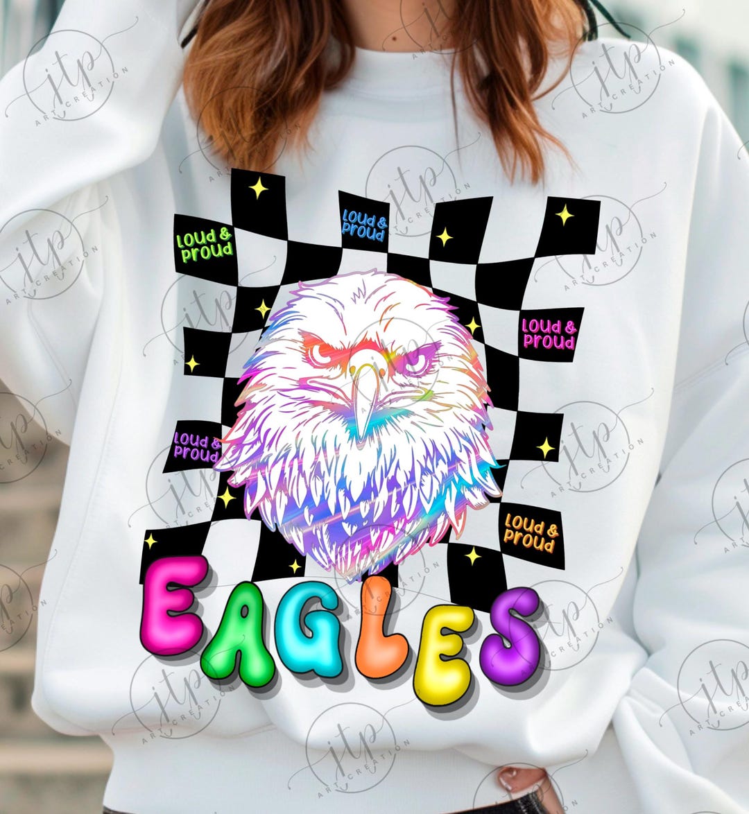 NEON Preppy Girly Eagles Mascot PNG, Team/mascot Design, Preppy School ...