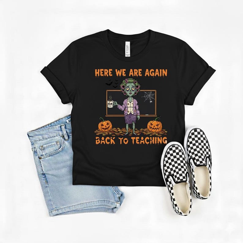 Zombie Teacher PNG | Funny Back to School Halloween Design | Tired ...