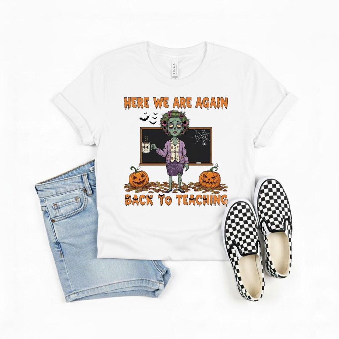 Zombie Teacher PNG | Funny Back to School Halloween Design | Tired ...