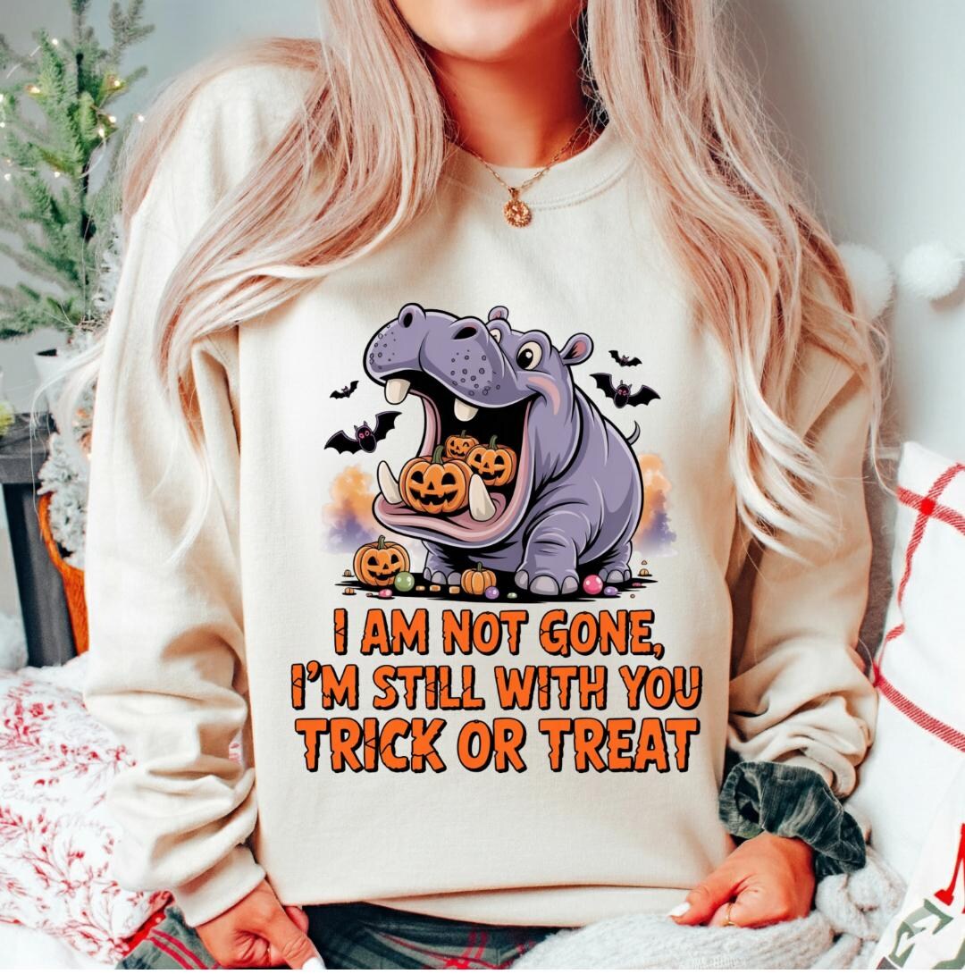 Funny Hippopotamus Halloween PNG | Trick or Treat Sublimation Design ...