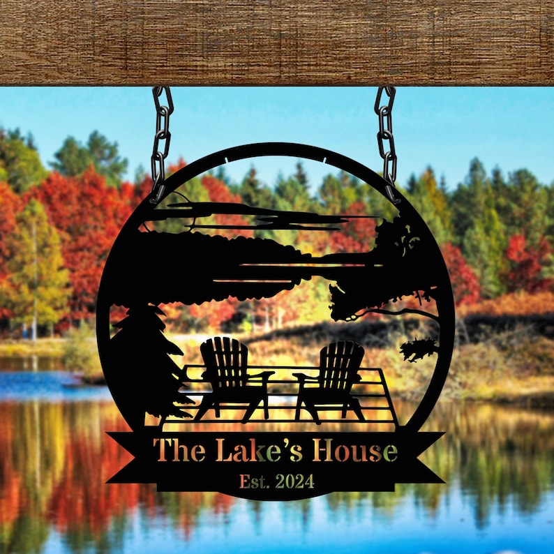 Custom Lake House Metal Sign, Metal Outdoor Sign, Lake House Decor ...