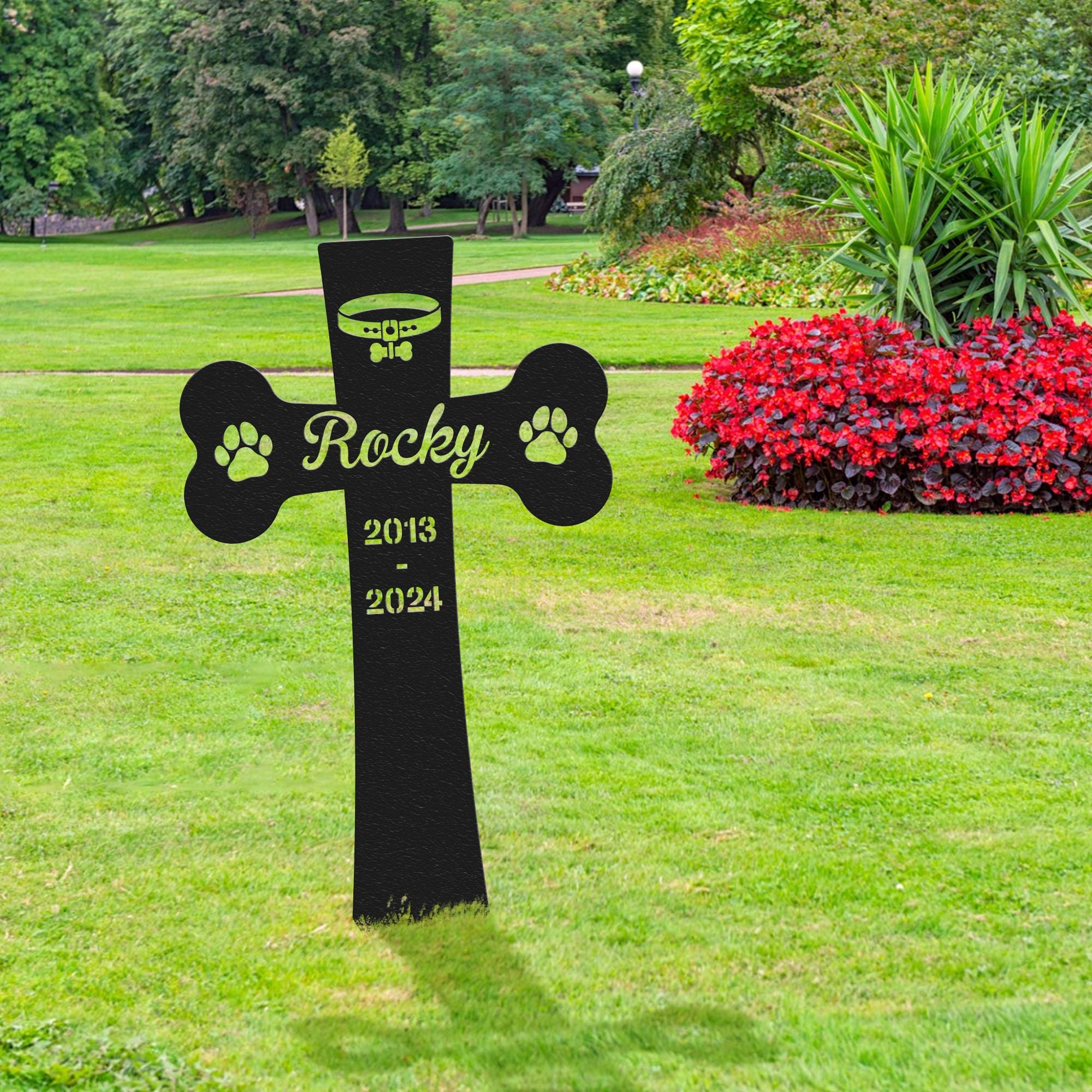 Personalized Pet Memorial Stake, Pet Grave Marker, Custom Dog Garden ...