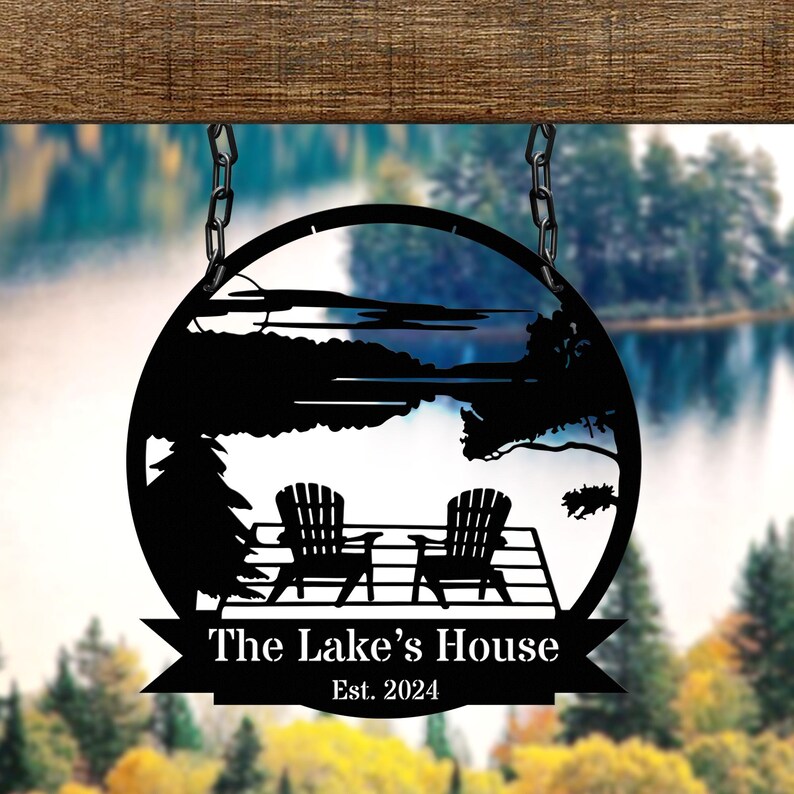 Custom Lake House Metal Sign, Metal Outdoor Sign, Lake House Decor ...