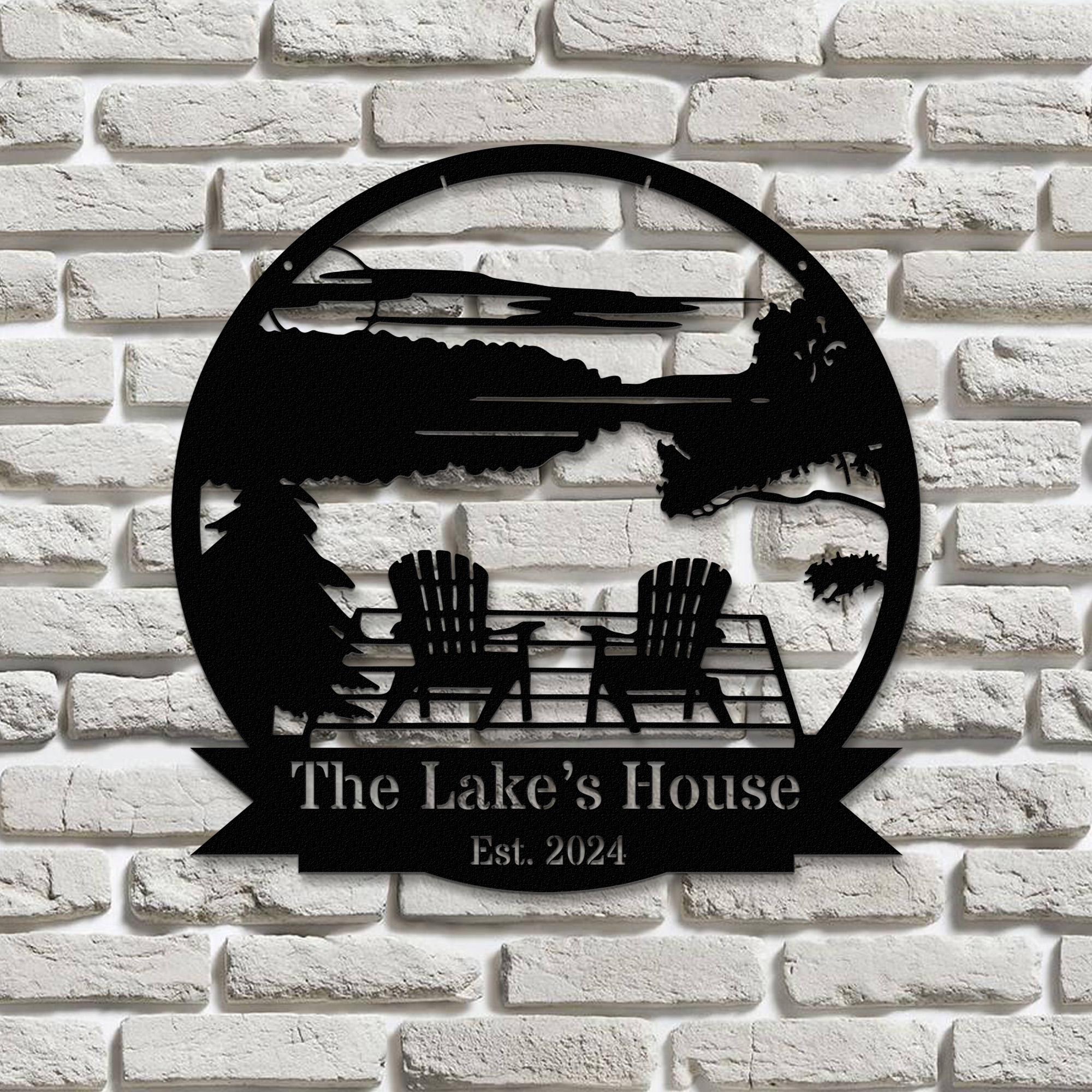 Custom Lake House Metal Sign, Metal Outdoor Sign, Lake House Decor ...