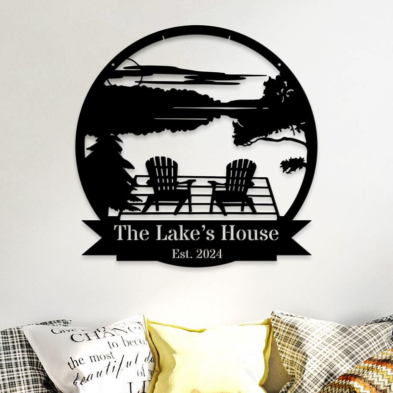 Custom Lake House Metal Sign, Metal Outdoor Sign, Lake House Decor ...