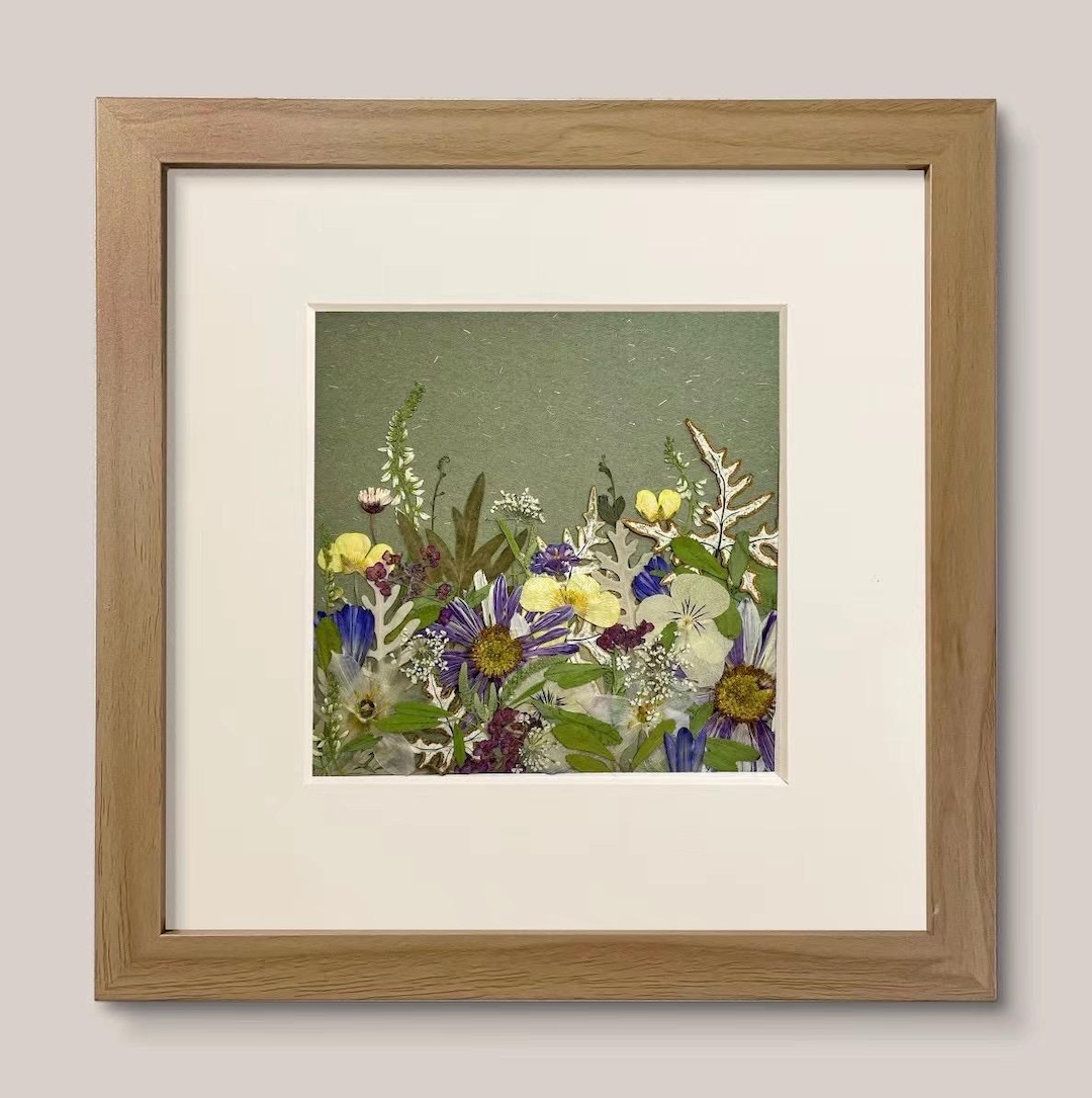 Handmade Pressed Flower Frame | Green Ocean | Real Flower | Natural ...