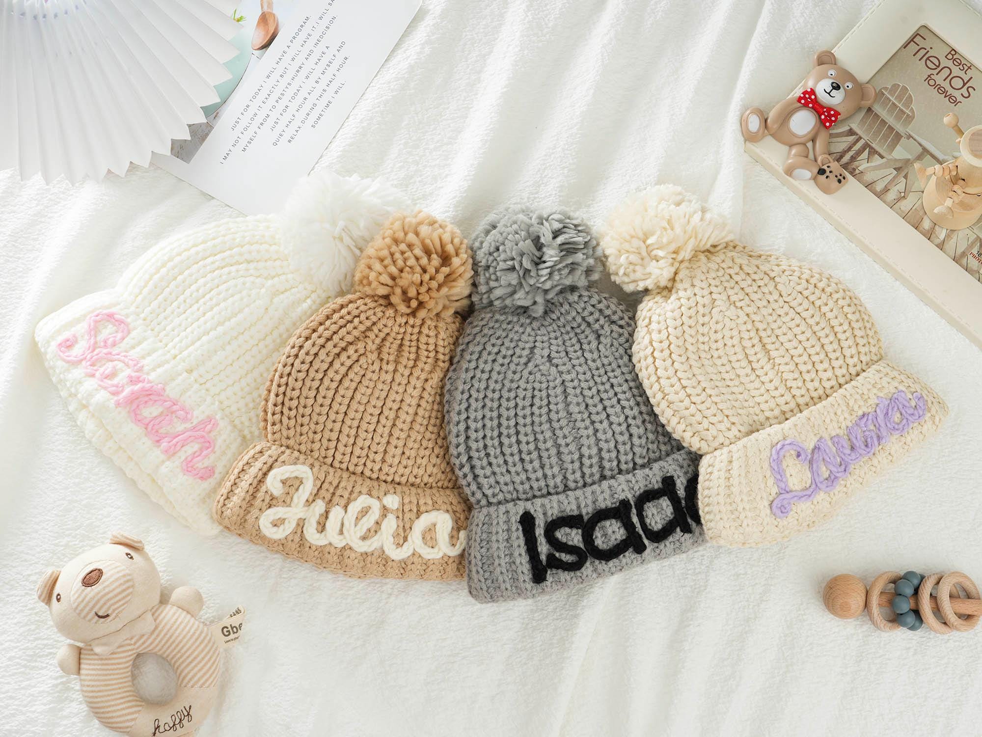 Custom Embroidered Kid's Winter Hat,personalized Baby Beanie Hat,knit ...