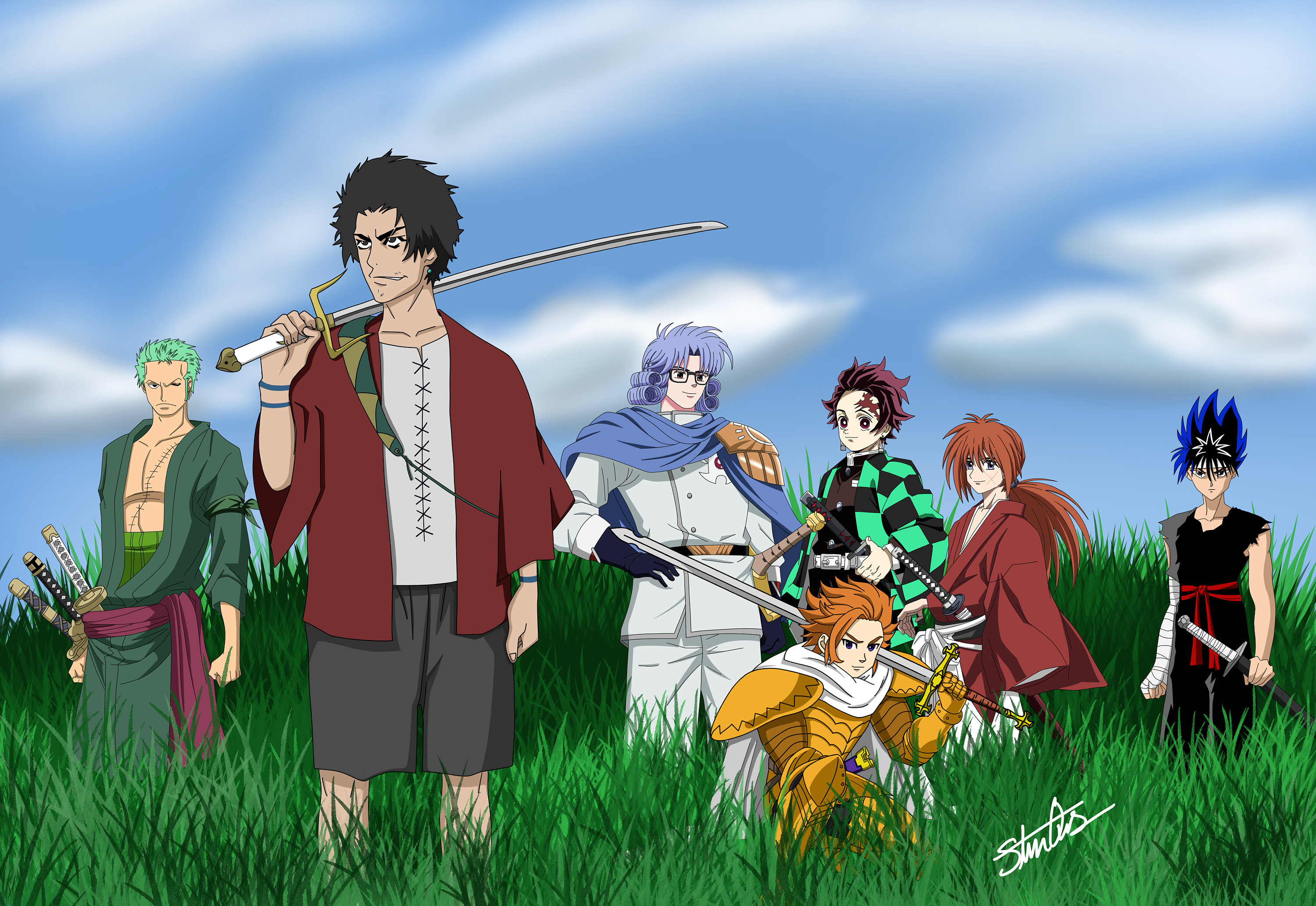 Anime Seven Samurai Art Poster - Etsy