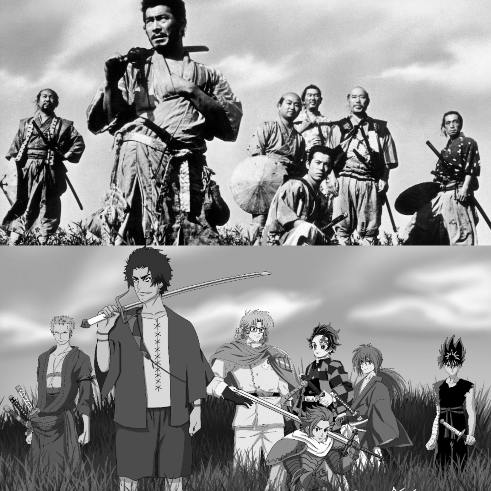 Anime Seven Samurai Art Poster - Etsy