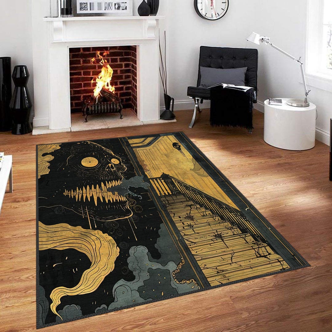 Monster Pattern Rug, Halloween Decor Rug, Decorative Washable Rug ...