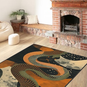 Snake Pattern Pop Art Rug, Modern Home Decor Rug, Decorative Washable ...
