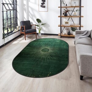 Mid Century Oval Boho Rug, Contemporary Abstract Oval Rug, Unique ...