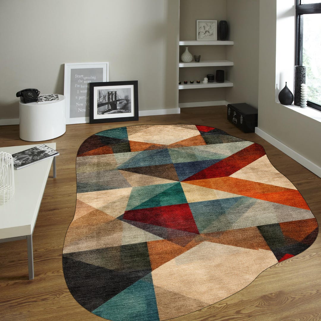 Irregular Shape Area Rug, Fraqment Unique Shape Carpet, Turkish ...