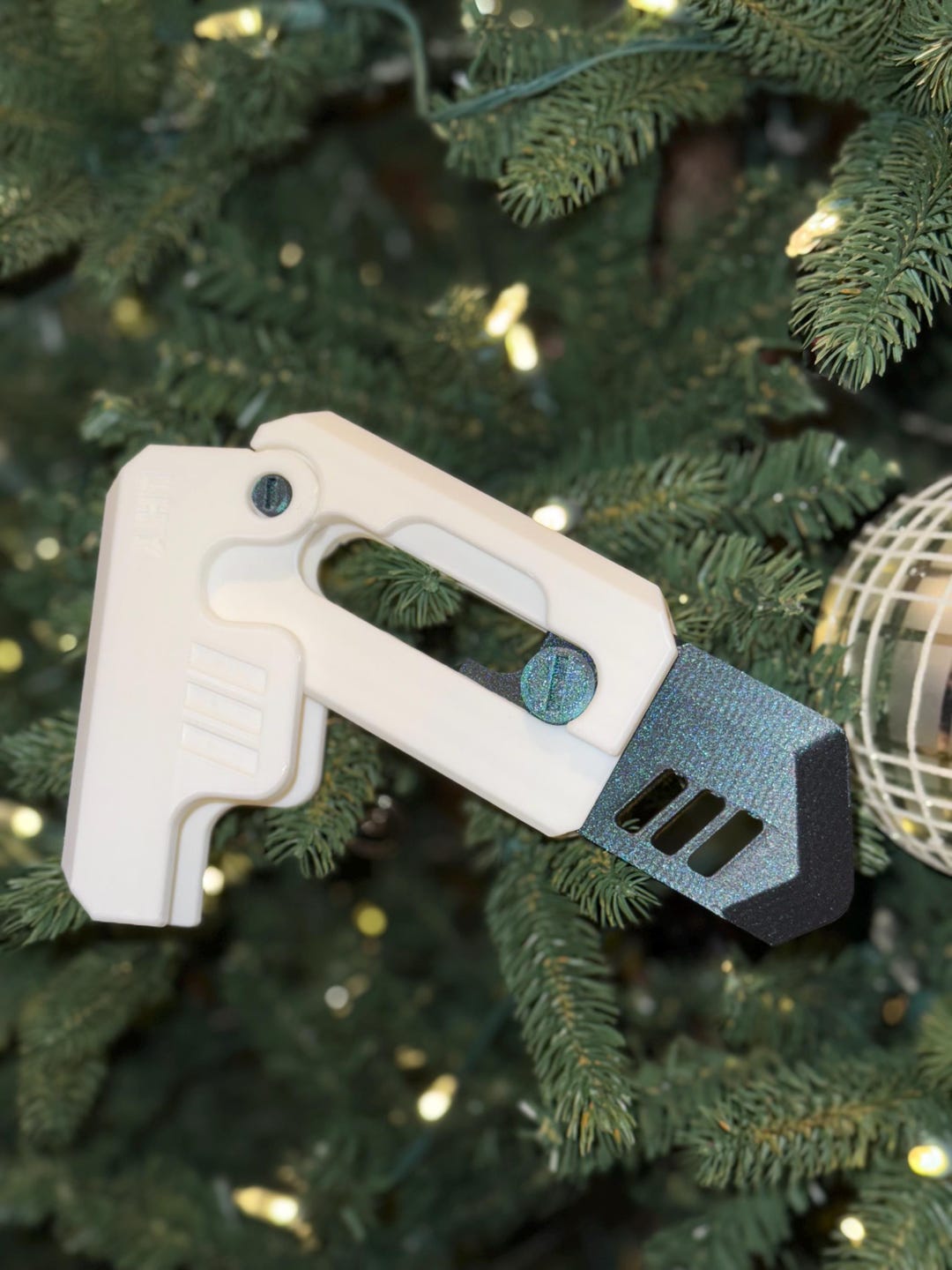 Large Gravity Knife Fidget Toy White Handle/burnt Titanium Blade - Etsy