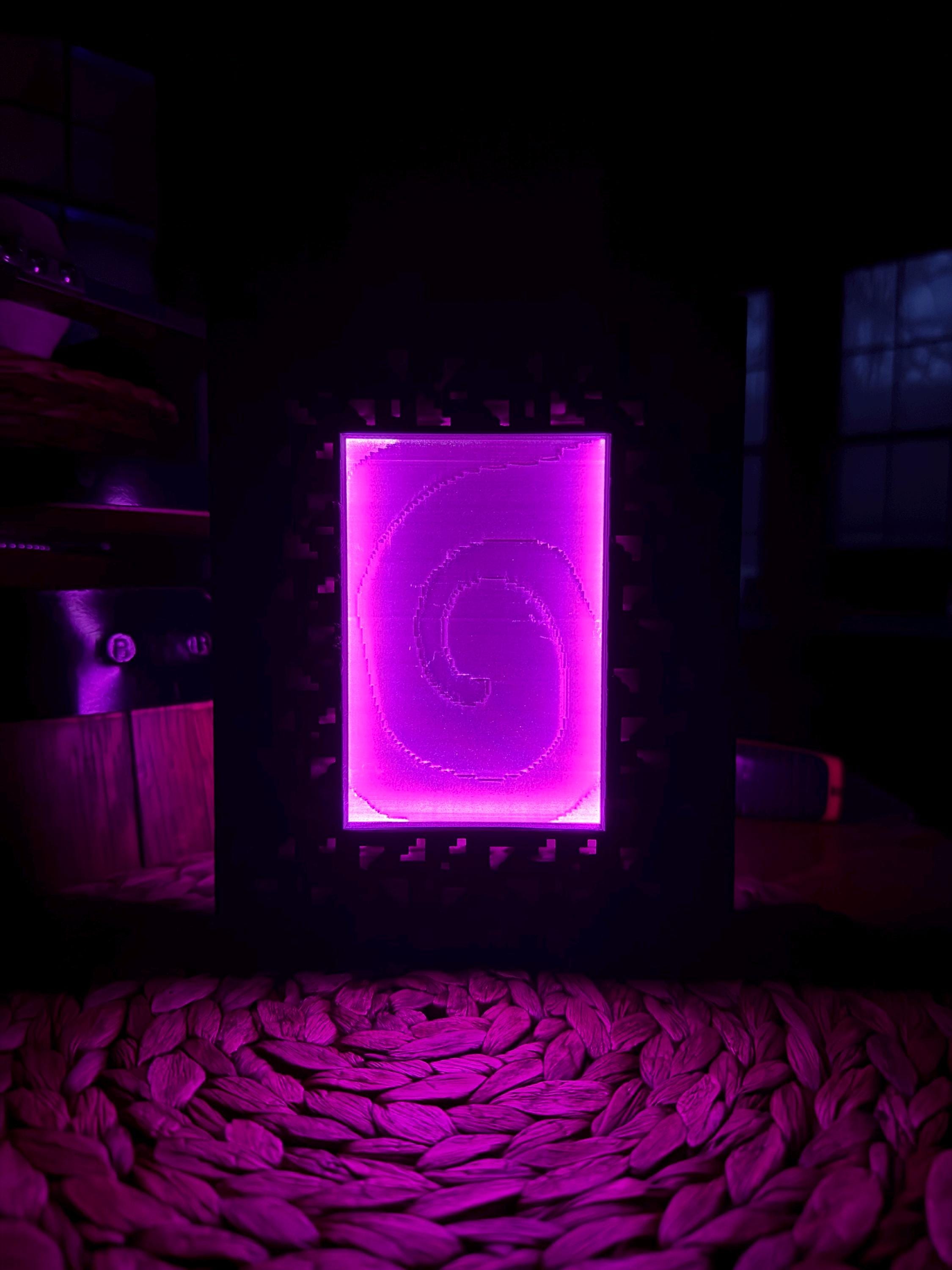 Minecraft-inspired Nether Portal 3D Print - USB Plug in Light up Desk ...