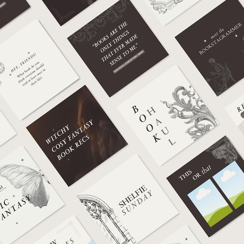 78 Bookstagram Canva Templates, Instagram Template Bundle, Editable ...