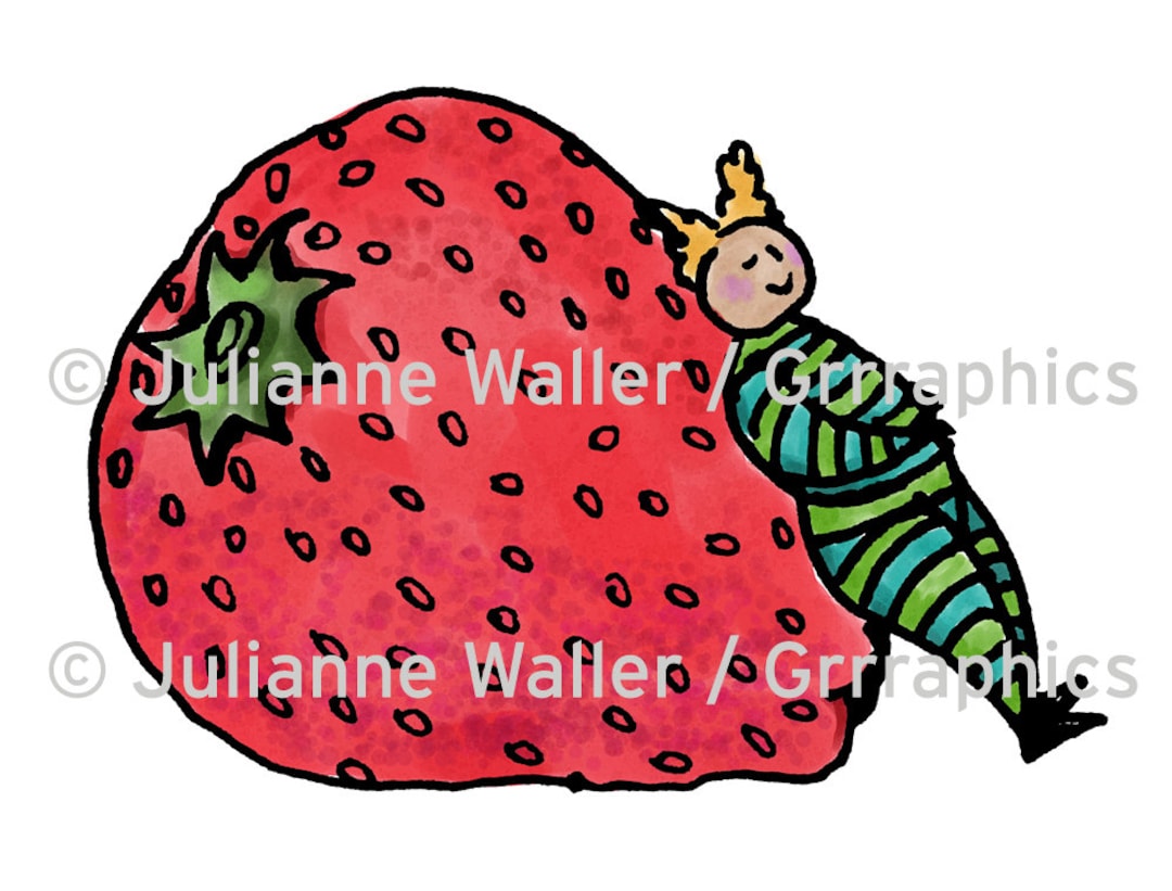 People With Food: Strawberry Digital Printable Clipart - Etsy