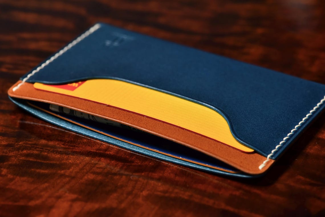 Personalized Minimalist Slim Card Wallet, Leather Card Holder, Unisex ...