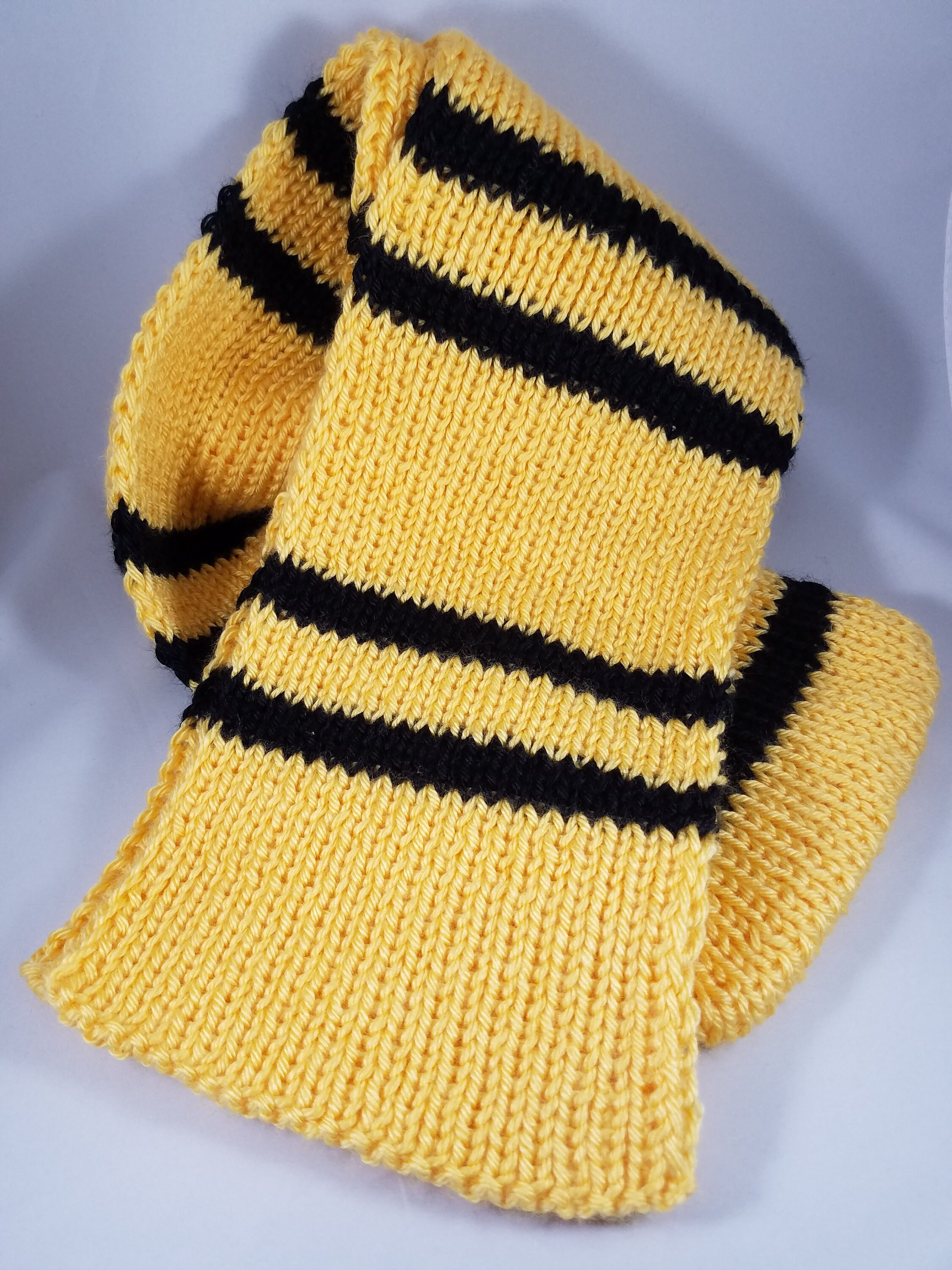 Yellow and Black Striped Scarf - Etsy