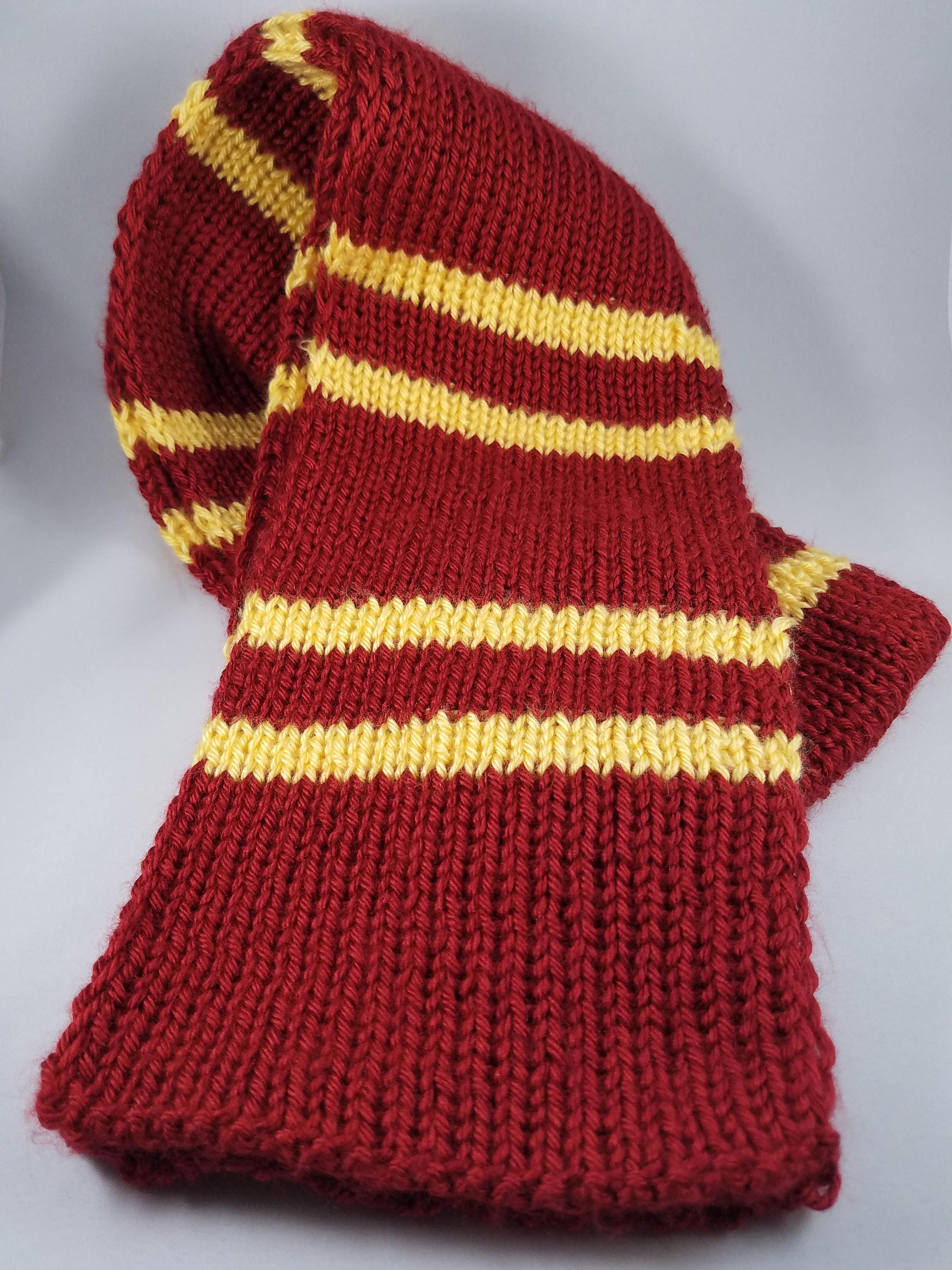Red and Yellow Striped Scarf - Etsy
