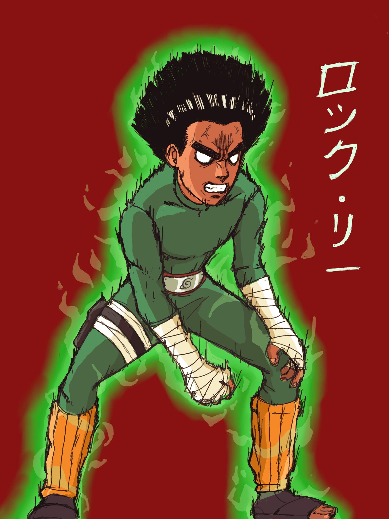 Rock Lee Original Art Print Poster 11 8.5 Inch Naruto - Etsy