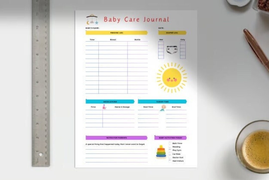 Baby Care Journal, Breastfeeding Log, Bottlefeeding Log - Etsy