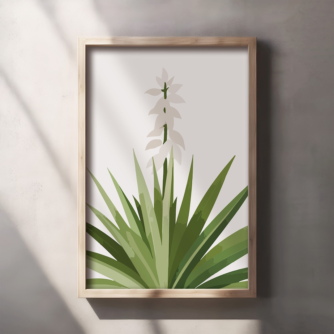 Yucca Plant Print / Botanical Yucca Flower Wall Art / Desert Foliage ...