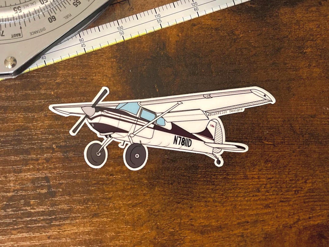Cessna 170 Bush Plane Sticker, Airplane Sticker, Pilot Sticker, Gift ...