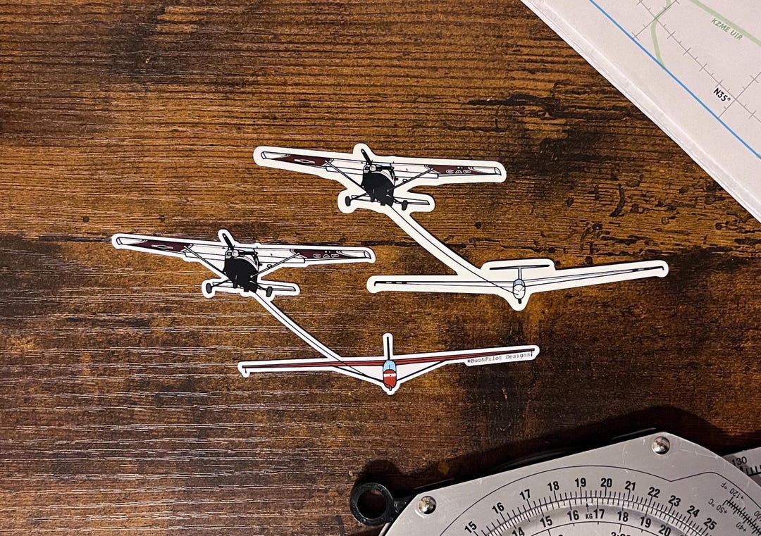 Cessna 182 Glider Tow Sticker | Schweitzer 2-33 | Blanik L-23 | 5x2 ...