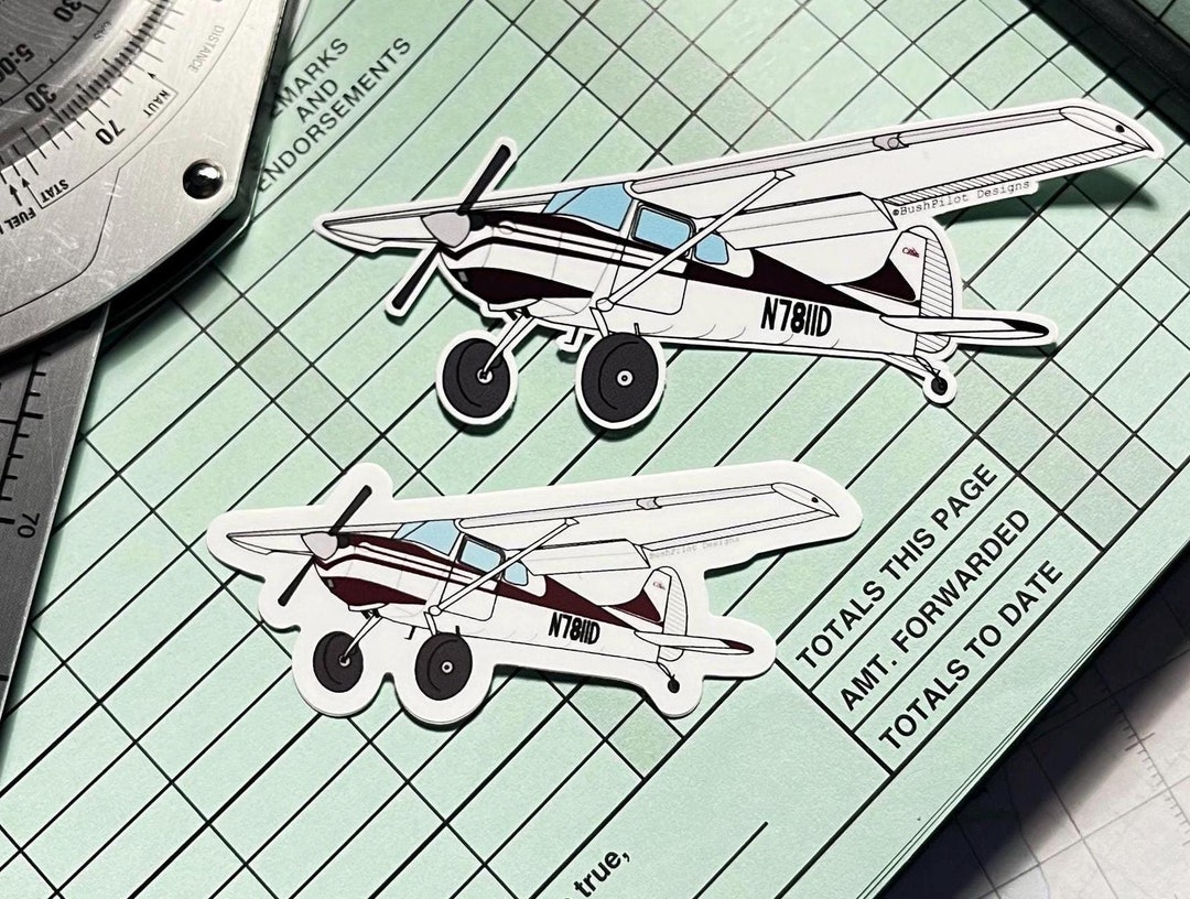 Cessna 170 Bush Plane Sticker, Airplane Sticker, Pilot Sticker, Gift ...