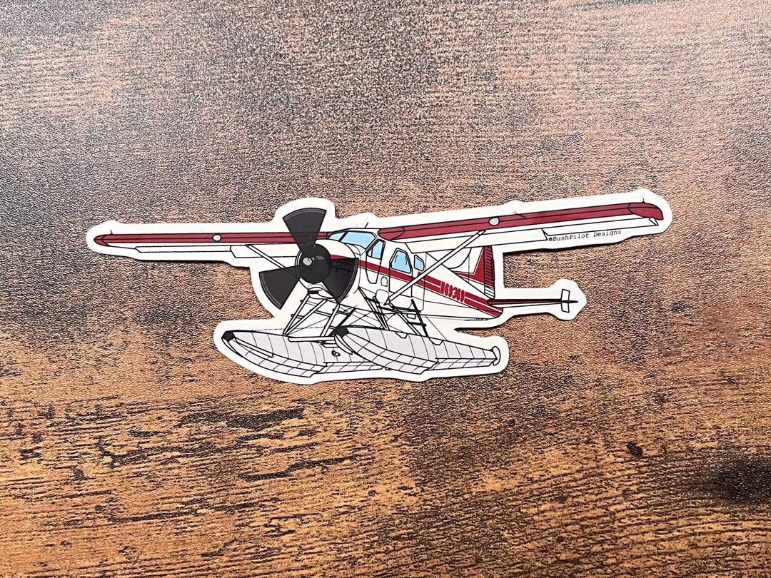 DHC-2 Beaver Float Plane Sticker - 5 Inch Alaska Bush Pilot Vinyl Decal ...