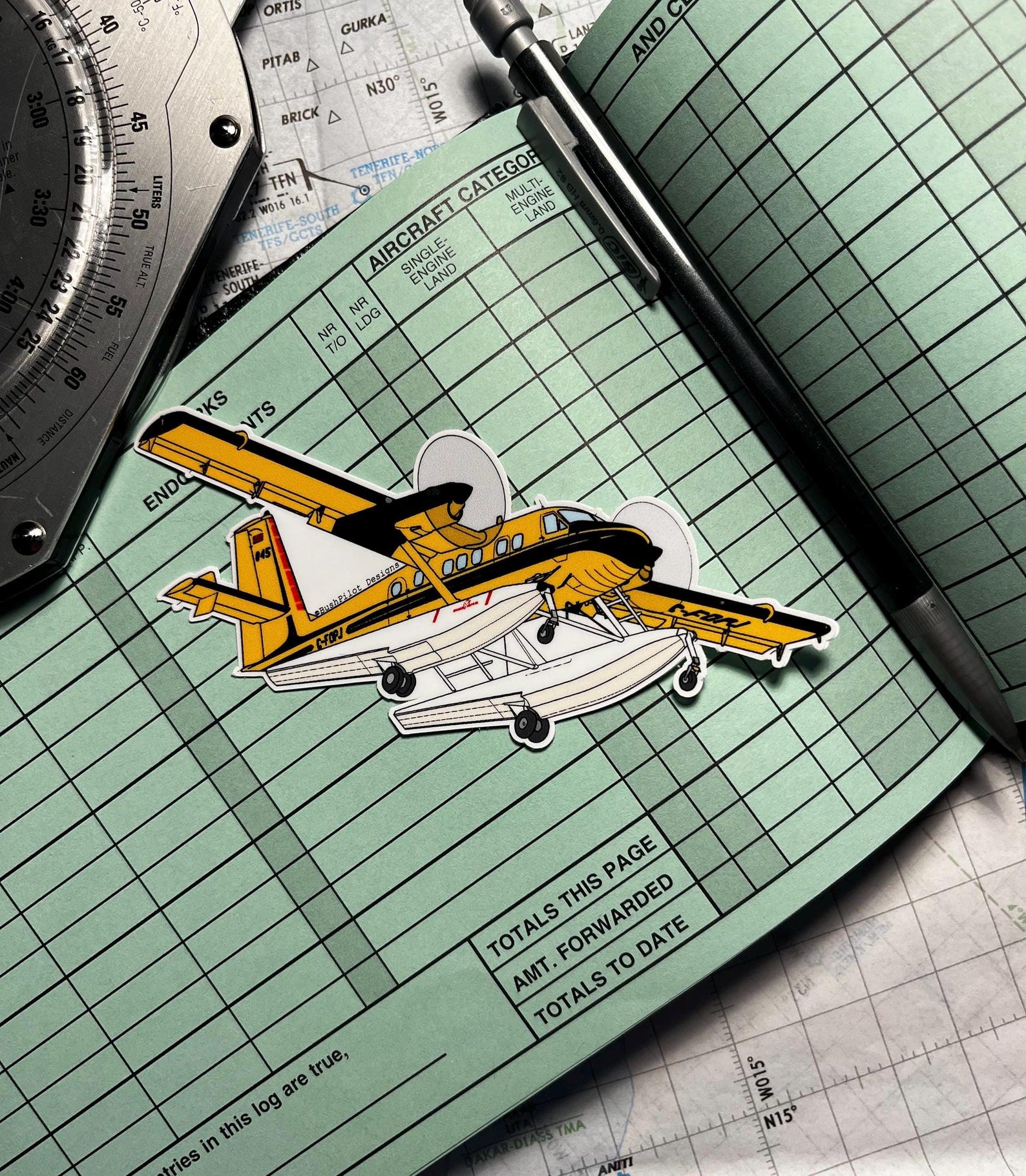 Twin Otter Airplane Sticker, 4X2.7 Inch DHC-6 Sticker Vinyl Sticker ...