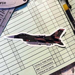 F-16 Fighter Jet Vinyl Sticker, F-16 Aggressor 4X1.5 Inch Airplane ...