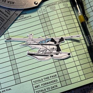 Cessna 185 Float Plane Sticker, 4X1.5 Inch Airplane Sticker, Pilot ...