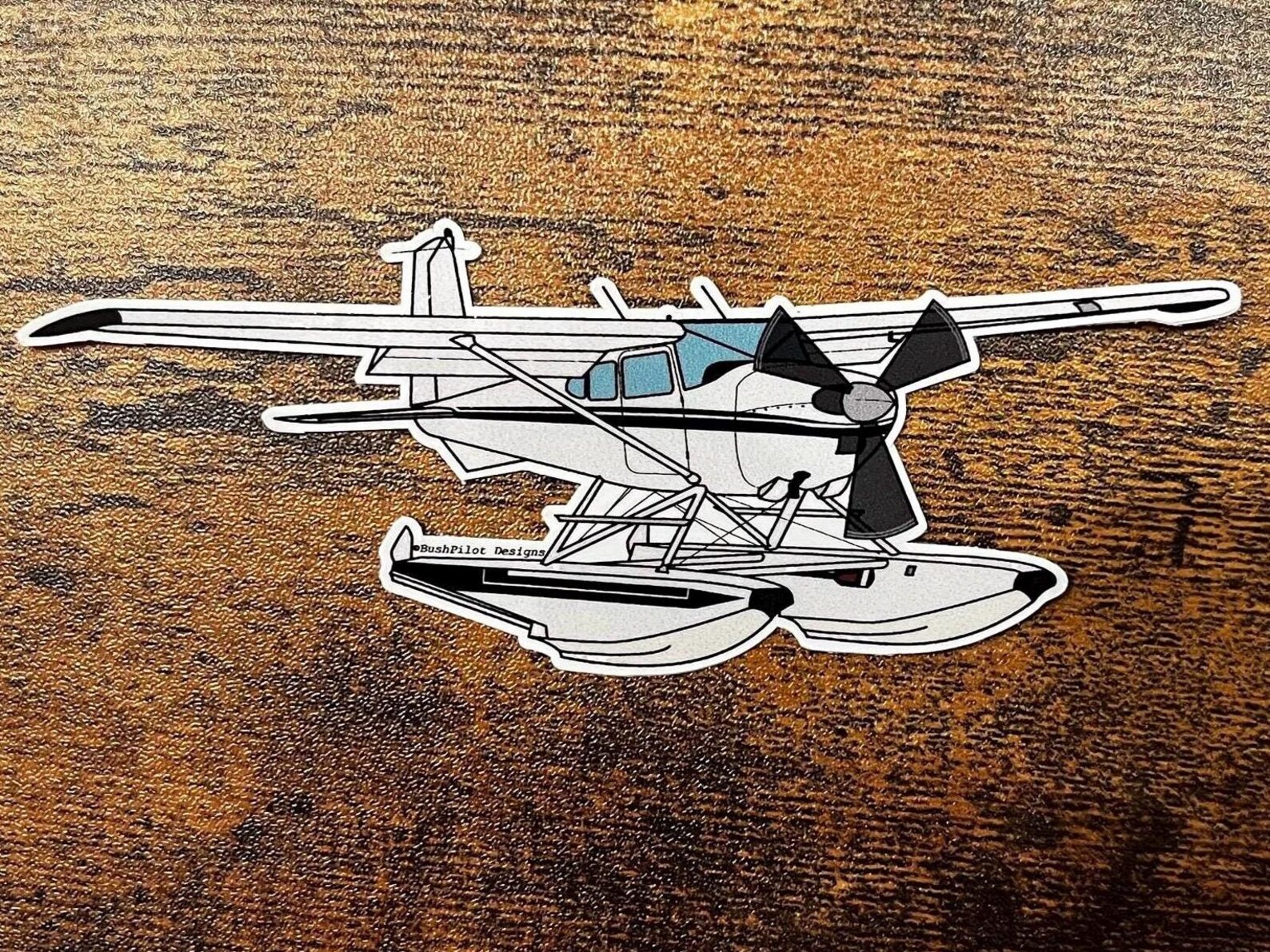 Cessna 185 Float Plane Sticker, 4X1.5 Inch Airplane Sticker, Pilot ...