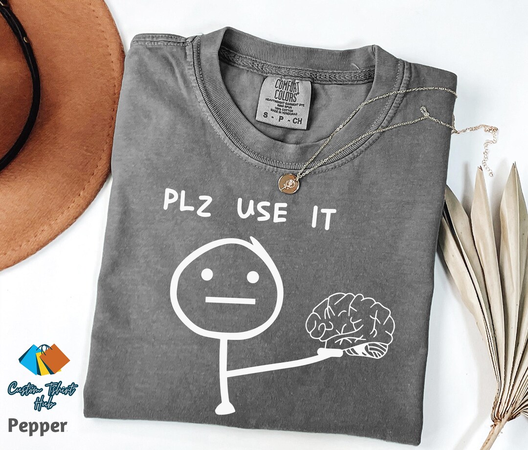 Comfort Colors® Funny Brain Plz Use It Shirt, Funny Brain Shirt ...
