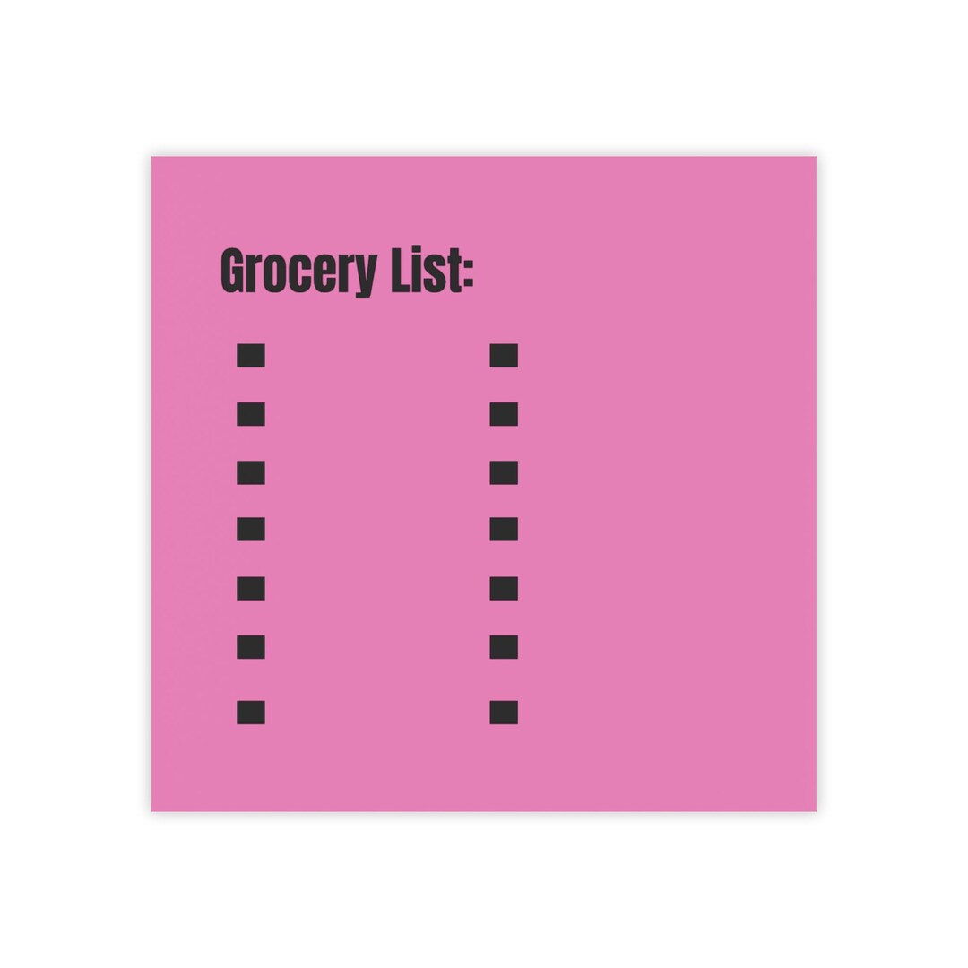 Pink Grocery List Post-it® Note Pads - Etsy
