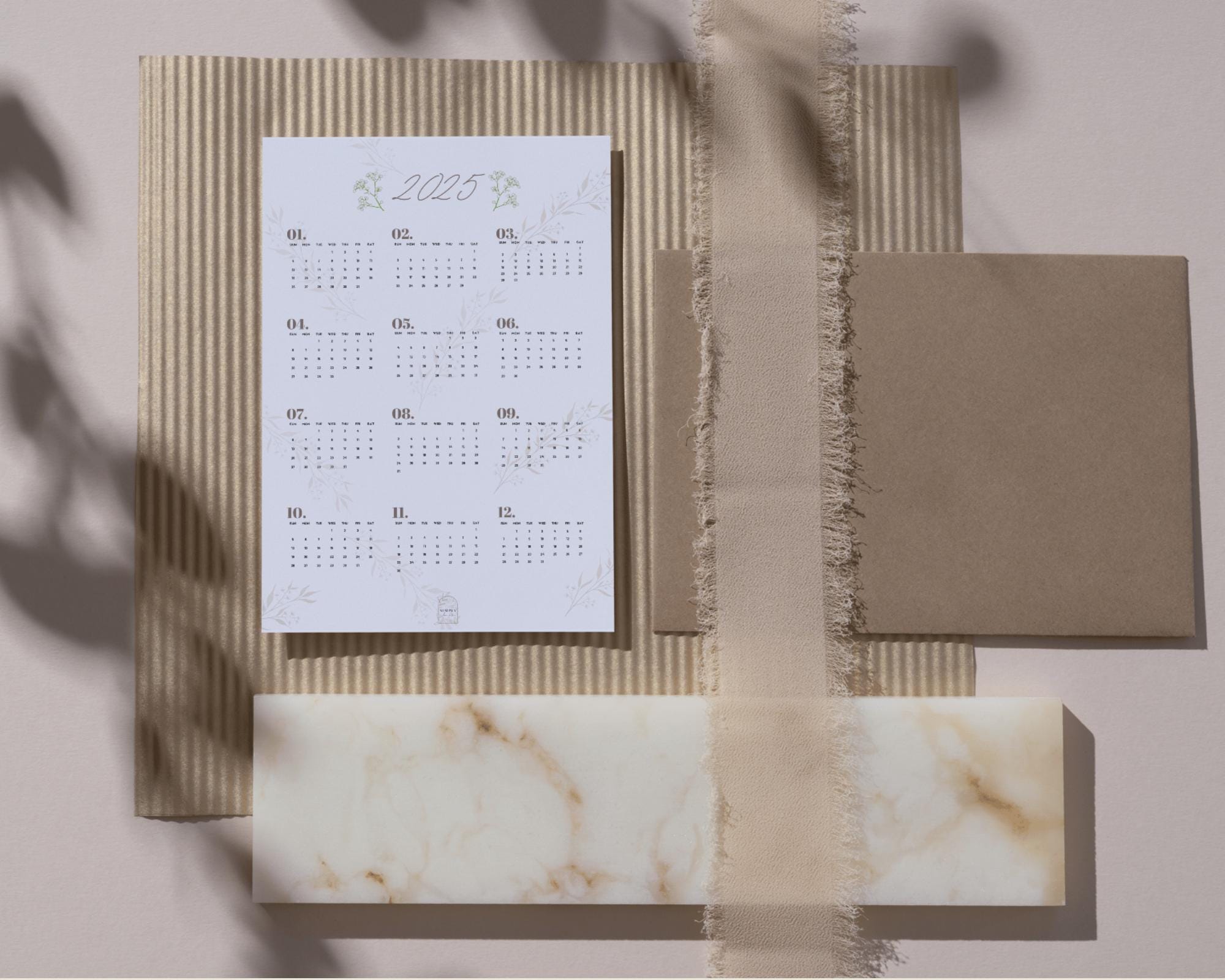 2025 Printable Calendar; Single Page Calendar; Full Year Calendar ...