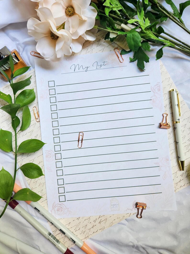 Digital To-do List| Numbered To-do List| Check List | Printable -foral to Do List - Etsy