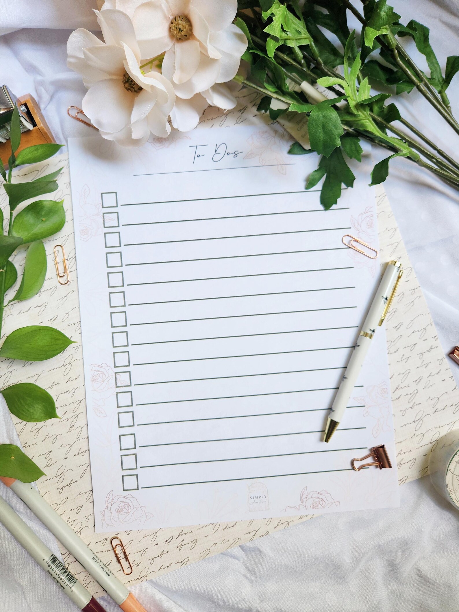 Digital To-do List| Numbered To-do List| Check List | Printable -foral to Do List - Etsy