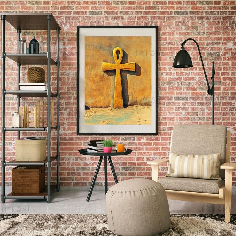 Egyptian Golden Ankh Cross Poster - Egyptian Symbol - Ancient Egypt Art ...