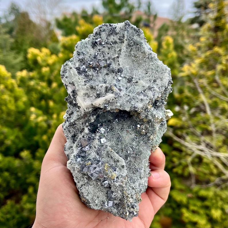 Quartz With Galena, Pyrite and Calcite From Bulgaria, Natural Mineral ...